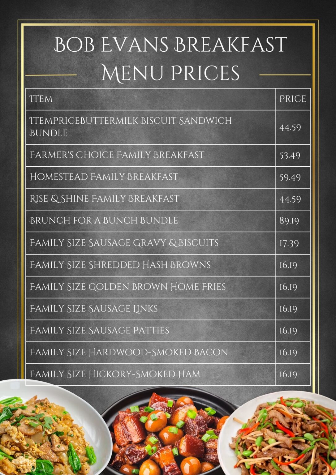 Bob Evans Breakfast Menu With Prices - Updated June 2025