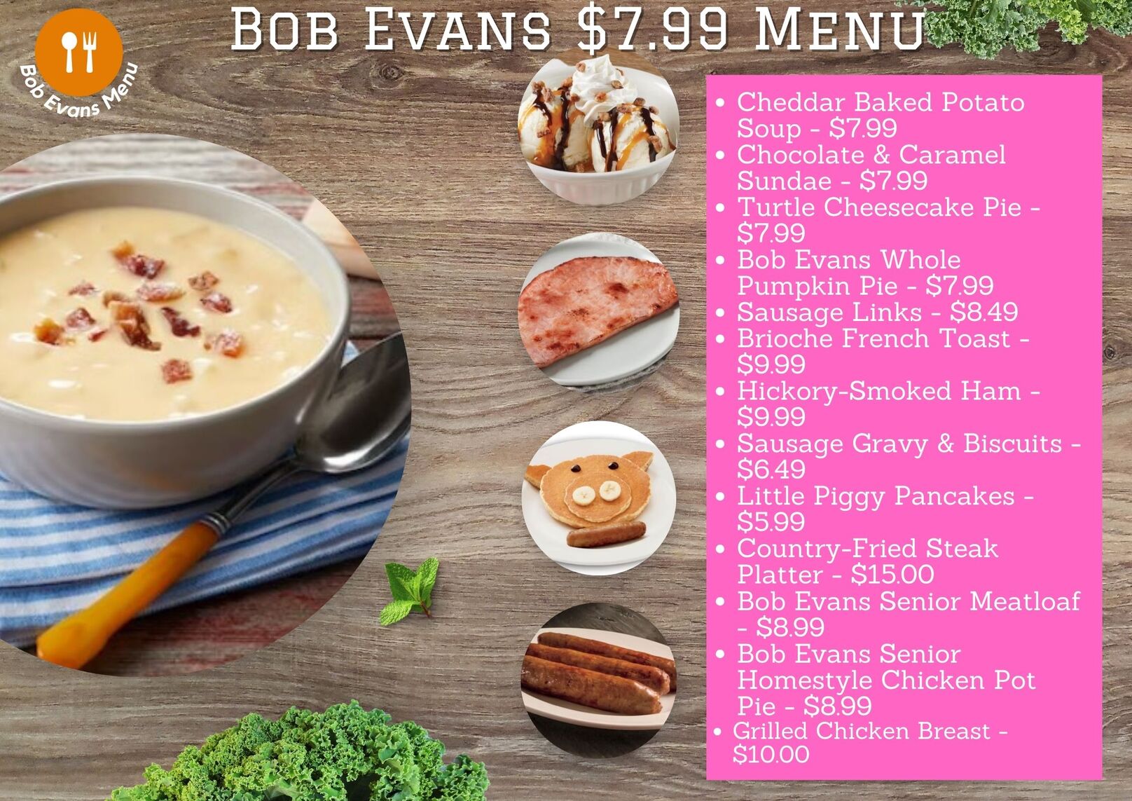 Bob Evans $7.99 Menu - Updated January 2026